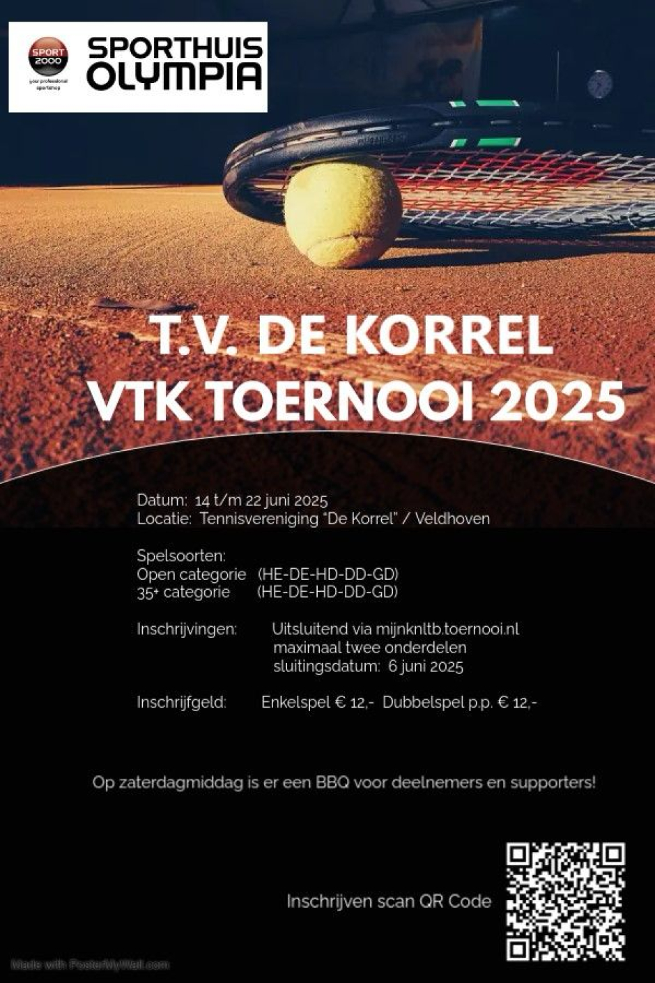 Inschrijving VTK 2025 geopend t/m 6 juni a.s.! · Tennisvereniging De Korrel